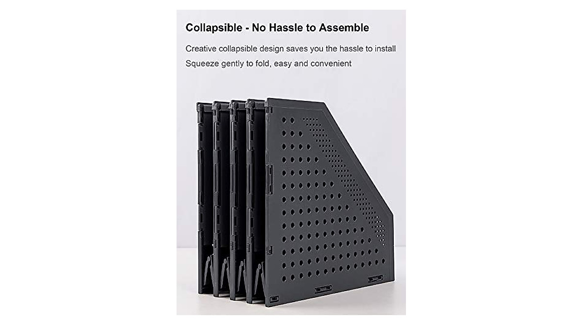 Leven/Deli Collapsible Magazine File Holder for Office & Home Organization