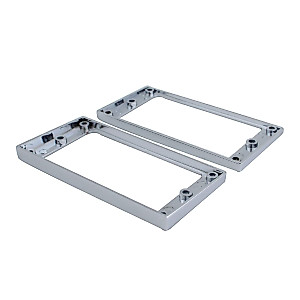 Guyker Flat Metal Humbucker Pickup Mounting Ring Set - Bridge Neck Pickups Cover Frame Replacement Part for Electric Guitar or Precision Bass(2PCS, Chrome)