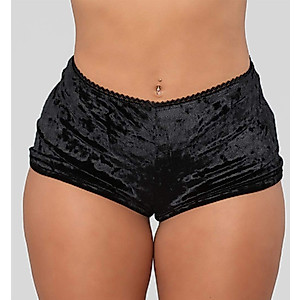 RUEWEY Women Sexy Strappy Babydoll Lingerie Satin Pajama Set Camisole with Shorts 2 Piece Sleepwear (S, Black)