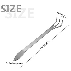 Stainless Steel Root Rake，Stainless Steel 3 Prong Root Rake Pick Loosen Soil Bonsai Tree Tool Set for Gardening Plants