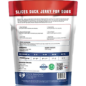 Duck Jerky Dog Treats - Human Grade Pet Snacks - Natural High Protein Meat Dried Strips - Best Chews for Training Small & Large Dogs - Bulk Soft Pack