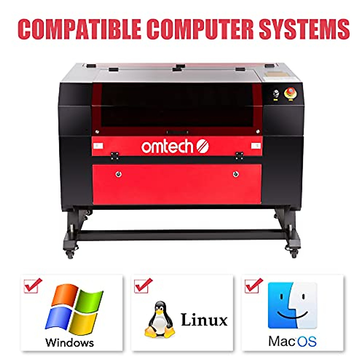OMTech 60W CO2 Laser Engraver and Cutter, 60W 20"x28" Laser Engraving and Cutting Machine with Autofocus, Air Assist, 2 Way Pass, RDWorks, LightBurn Software for Windows Mac OS Linux