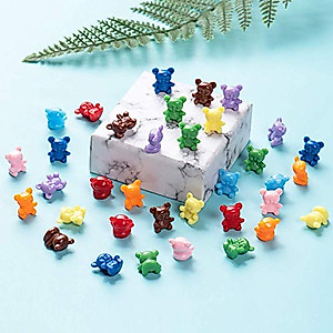 XINHUIDALSQ 90 Pieces Colored Counting Bears 0.62 Inch Rainbow Counting Bears Set 9 Colors Mini Plastic Bears Math Manipulatives for Toddlers Suitable for Ages 3+ Kids
