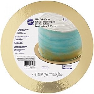 Wilton 2104-4328 10 Inch Gold Cake Board, 3 Count
