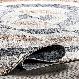 nuLOOM Modern Swirls Machine Washable Area Rug, 4x6, Blue