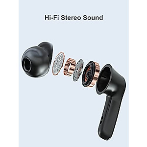 Wireless Earbuds Bluetooth 5.1 Headphones 48Hrs Playtime with LED Digital Display Charging Case, in Ear Earphones Stereo Headset with Mic and Touch Control for iPhone Android SmartPhone Tablet, Black