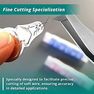 Excelta Cutting Tweezers, Medical Grade Stainless Steel, Ideal for Soft Wire Cutting, 70° Angulated Tip for High-Precision Cutting, Professional
