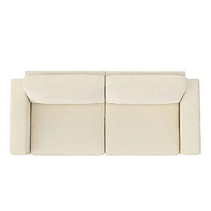 DHP Liah 3-Seater Sofa with Pocket Spring Cushions, Ivory