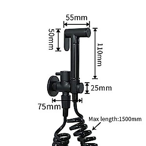 MINJING Bidets Black Bathroom Bidet Toilet Faucet Bidet Mixer Hygienic Shower Shower Single Hole Portable Sprayer