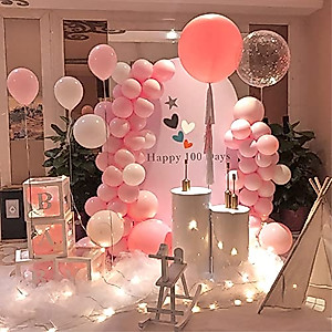 10 inch Pastel Pink Party Balloons, 100 pcs Macaron Pink Latex Balloons Light Pink Birthday Balloons (Pastel Pink)