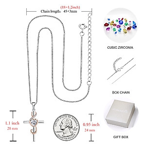 STARCHENIE Women's Note Cross Necklace Sterling Silver Treble Clef Crucifix Pendant Music Note Jewelry for Music Lover