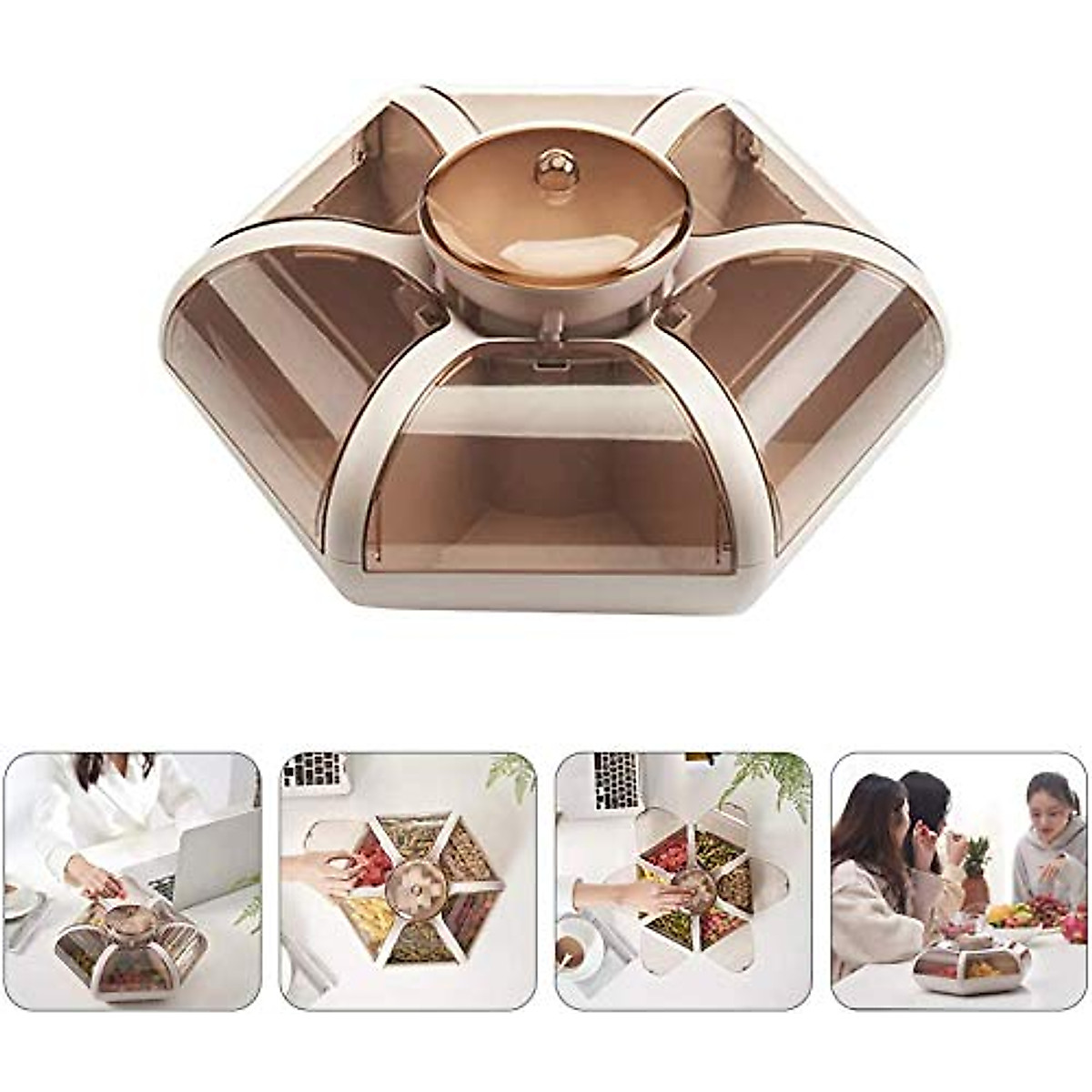 Multi Sectional Snack Serving Tray Set with Lid, Serving Tray/Platters, Snack Nut Bowl Set For Parties,TV,Family,Salad,Chips,Nuts,Peanuts Bowls