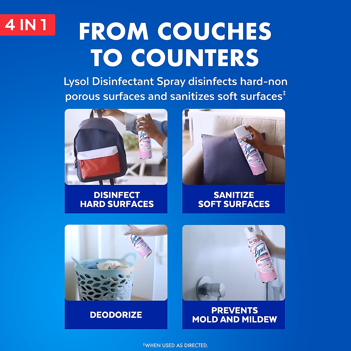 Lysol Disinfectant Spray, Sanitizing and Antibacterial Spray, For Disinfecting and Deodorizing, Early Morning Breeze, 19 Fl Oz, (Packaging May Vary)