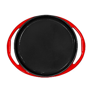 Bruntmor Red Enameled Round Cast Iron Baking Pan
