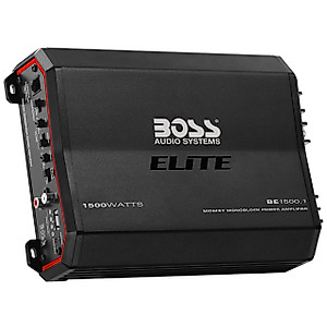 BOSS Audio Systems Elite BE1500.1 Monoblock Car Amplifier - 1500 Watts, 2 4 Ohm Stable, Class AB, Mosfet Power Supply, Great For Subwoofers