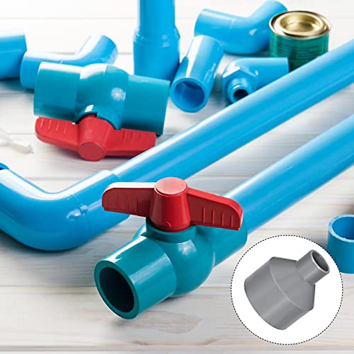 METALLIXITY Duct Reducer, (2 to 1/2 Inch), PVC Pipe Increaser DWV Reducing Coupling - for Water Supplies Build, DIY, Garden Shelf Greenhouse, Gray