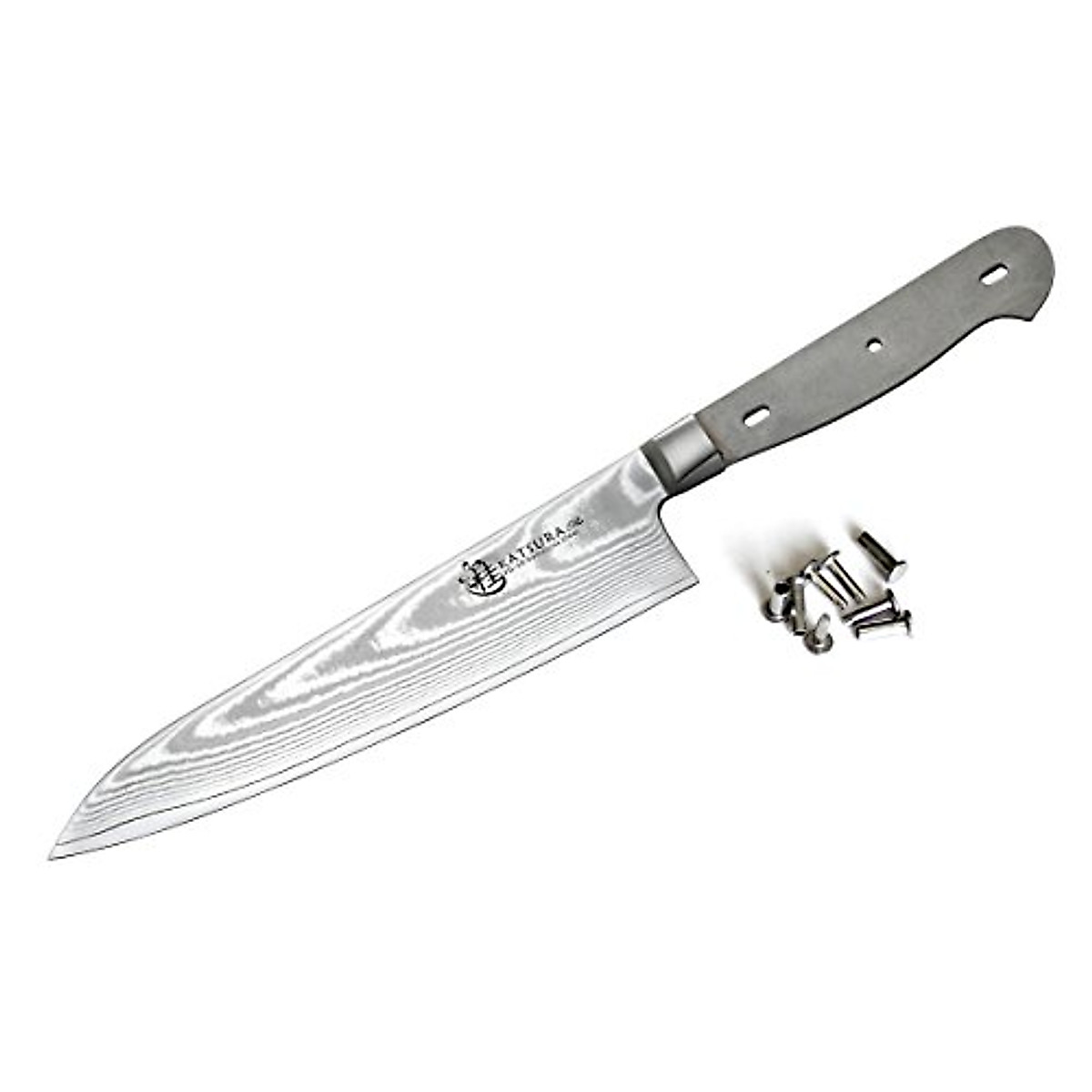KATSURA Woodworking Project Kit - 8-inch Gyuto Chef Knife Blank - Japanese VG-10 - 67 Layers Damascus Steel