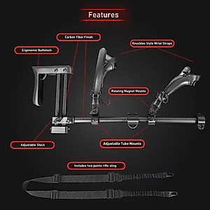 DeadEyeVR Annihilator 2 - VR Magnetic Carbon Fiber Rifle Adapter Stock Controller Attachment Accessory for Virtual Reality (Index - Sling - Standard)
