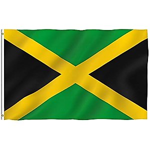 Anley Fly Breeze 3x5 Foot Jamaica Flag - Vivid Color and Fade proof - Canvas Header and Double Stitched - Jamaican National Flags Polyester with Brass Grommets 3 X 5 Ft