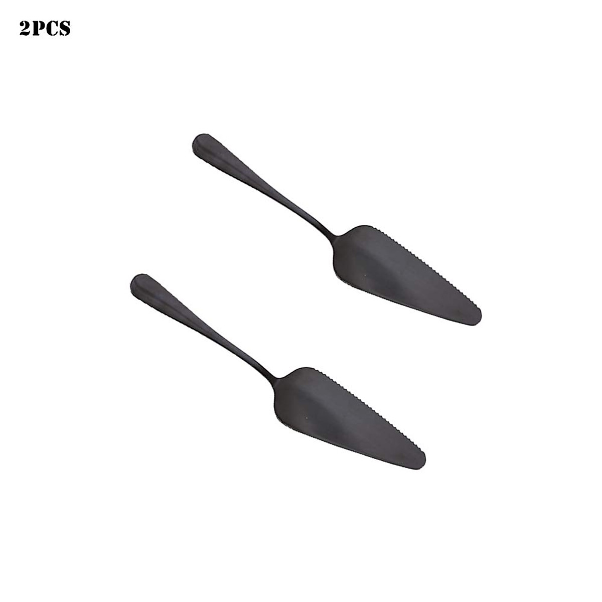 Stainless Steel Pie Cake Server with Mirror Finished 2pcs (black)