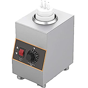 Commercial Electric Sauce Warmer Topping Dispenser Cheese Dispenser Warmer with 650ml Bottles Hot Fudge Caramel Jam Sauce Heated Pump Dispenser 30-85℃ Adjustable,1Grid