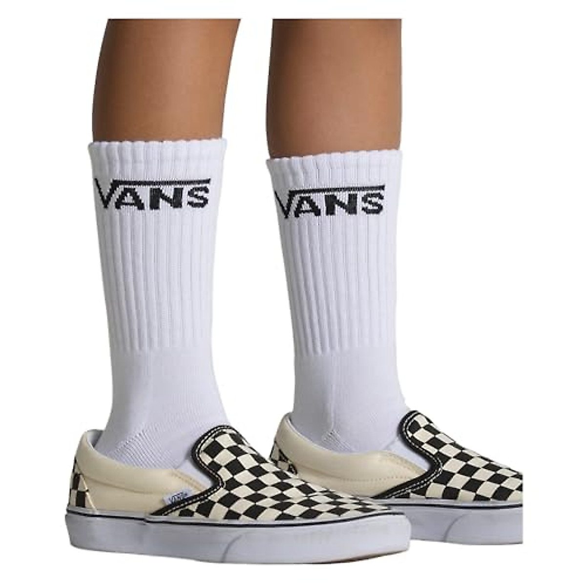 Vans Classic Crew Sock - Boys' - 3-Pack White, 1.0-6.0