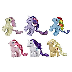 My Little Pony Retro Rainbow Mane 6-80s-Inspired Collectable Figures with Retro Styling; 6 3-Inch Toys (Amazon Exclusive)