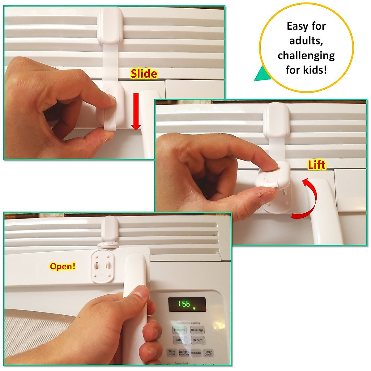 EliteBaby Baby Proofing Adjustable Child Safety Cabinet Locks, 8 Pack - Babylock Cabinet Latches to Baby Proof Cabinets, Drawers Locks | Child Safety Locks | No Drilling | 3M