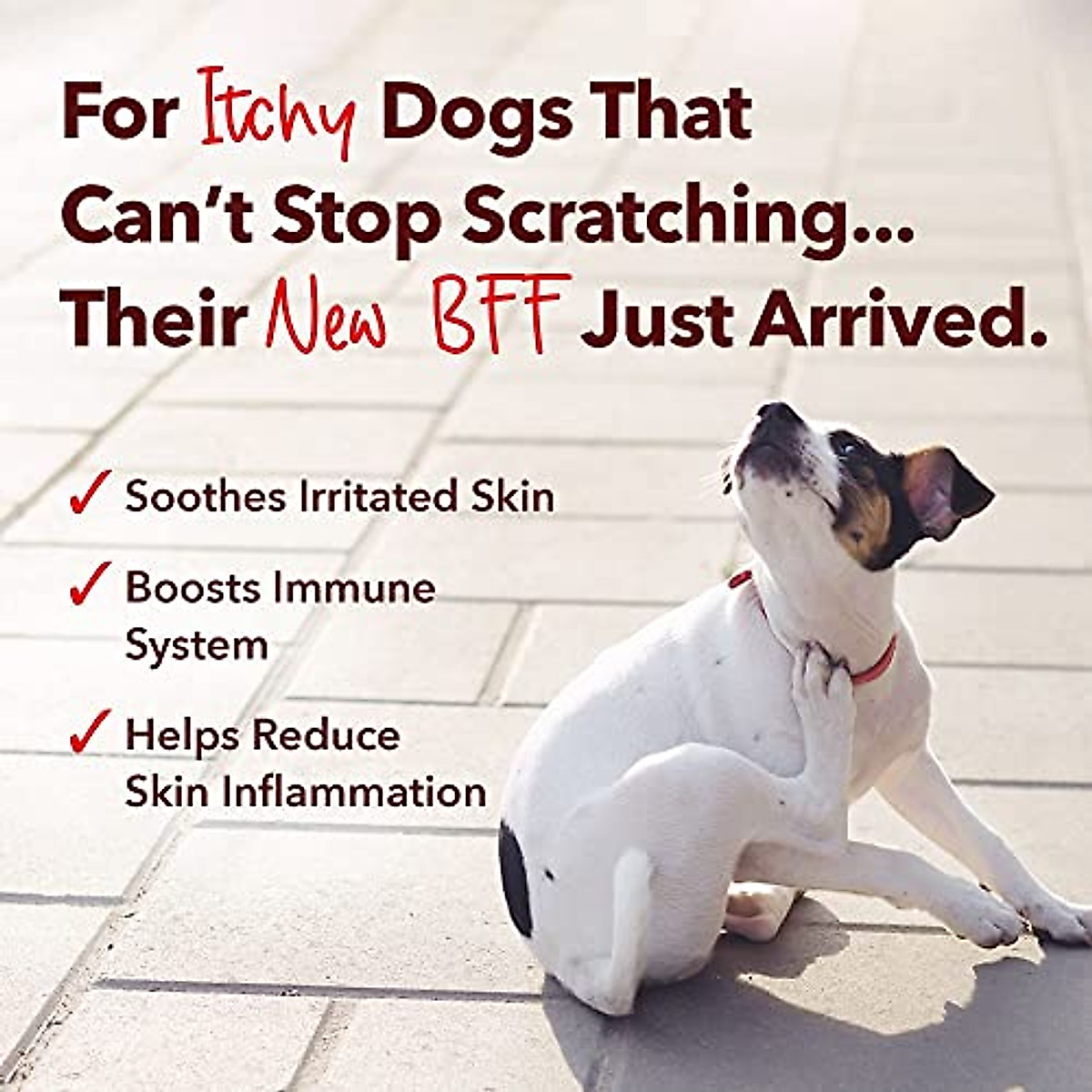 iHeartDogs Allergy & Itch Relief for Dogs with Salmon Oil, Quercetin, Colostrum, Antioxidants and Probiotics - 90 Count