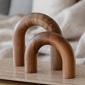 Peakoly Wood Arch Bookshelf Decor - Shelf Decor Accents, Coffee Table Decor Items, Modern Home Decor, Entryway Decor, Decorative Objects, Coffee Table Decorations Living Room, Desk Decor Aesthetic