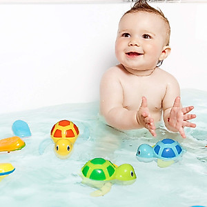 Baby Bath Toy, Swimming Turtle, Floating Wind-up Bathtub Pool Toys Cute Water Play Sets for Kids Boys Girls 3 Pcs