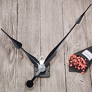 High Torque Quartz Clock Movement Clock Replacement Mechanism with 12 Inch Long Spade Hands for DIY Clock (Black, Shaft Length 1/10 inches/ 23 mm Shaft Length)