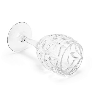 mcyiqihai 14-ounce Diamond Acrylic Wine Glasses-Plastic Stem Wine Glasses,All Purpose,set of 6Clear,BPA Free