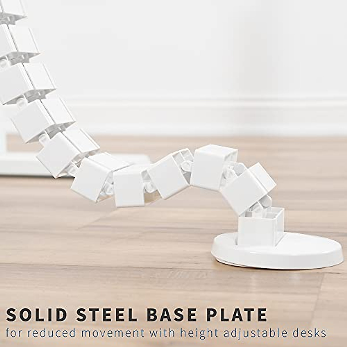 VIVO Vertebrae Cable Management Kit, Height Adjustable Desk Quad Entry Wire Organizer, White, DESK-AC01C-W