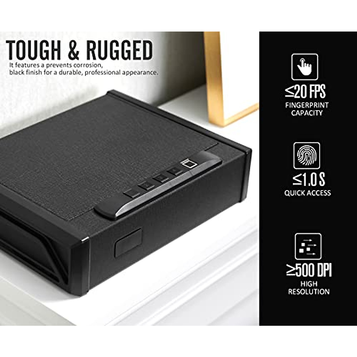 RPNB Gun Safe,California DOJ Certified,Quick-Access Pistol Safe for Multiple Handguns with Biometric Fingerprint Lock