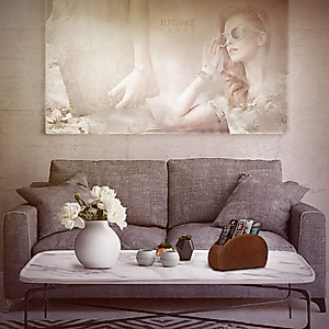 Londo Remote Control Holder with 5 Pockets - Store DVD, Blu-Ray, TV, Roku or Apple TV Remotes - Italian Genuine Leather with Suede Lining - Slim, Compact Living or Bedroom Storage