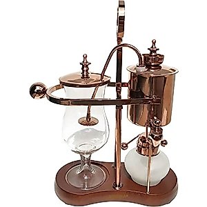 Nispira Vintage Belgian Belgium Luxury Royal Family Balance Syphon Siphon Coffee Maker Copper Color, 1 set
