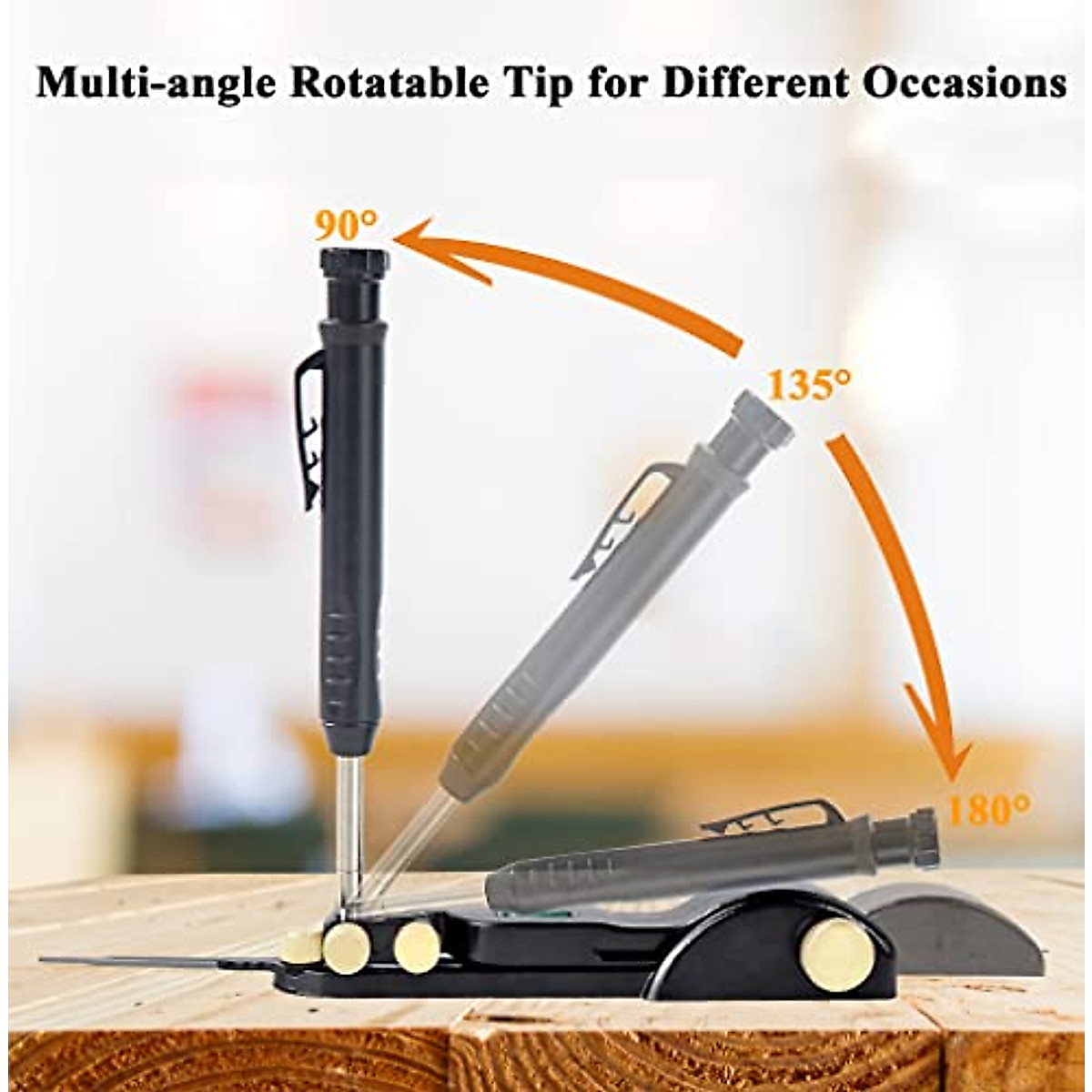 Scribing Tool, Multi-function Scriber tool, Aluminum Alloy Scriber Marking Tool with Deep Hole Construction Carpenter Pencil, DIY Woodworking Scriber Line Maker Measuring Tool