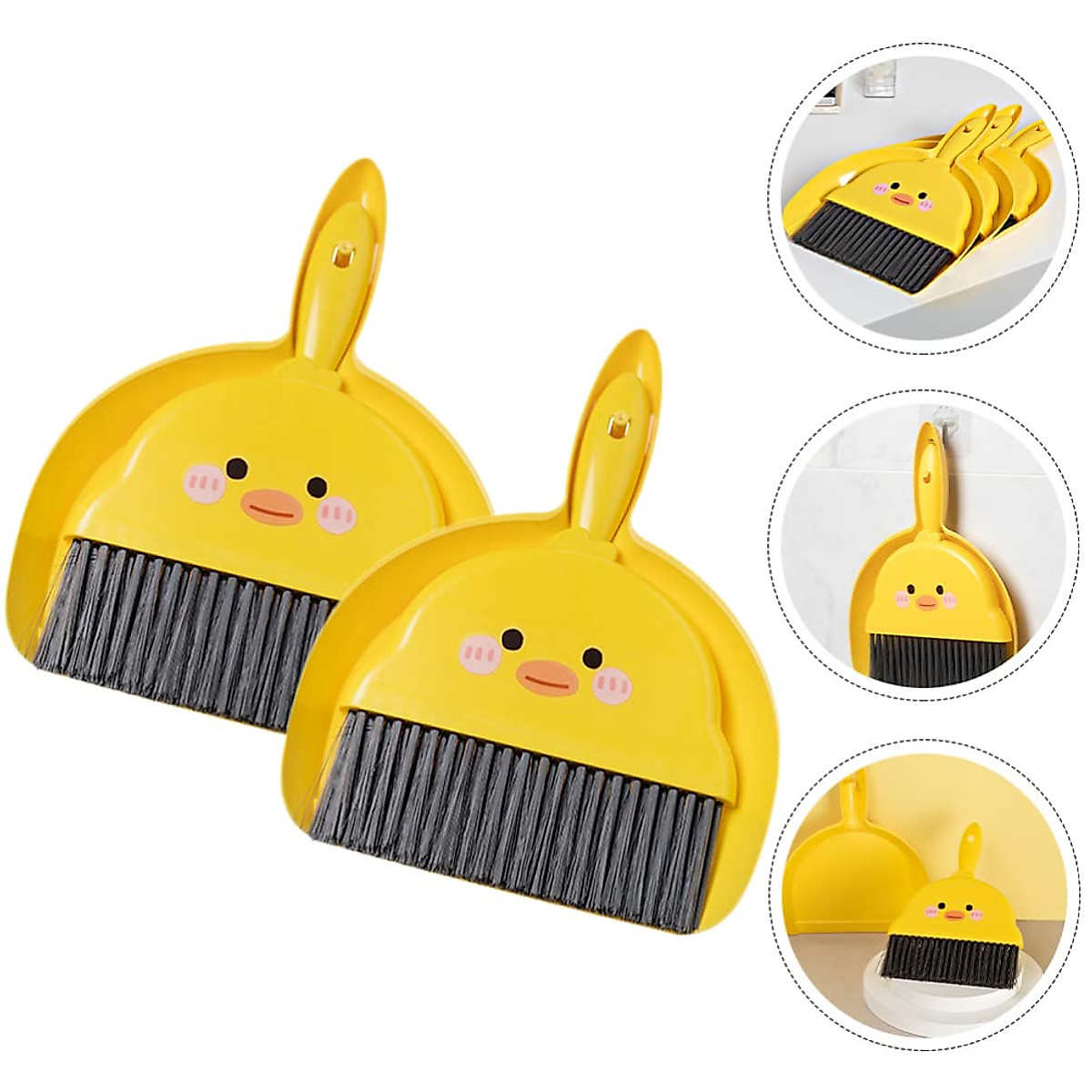 Zerodeko 2 Sets Mini Broom Set Small Broom and Dustpan Dust Broom Kids Trash Can Toys for Kids Mini Trash Cans Small Dustpan and Brush Desk The Pet Child Multifunction Suitcase