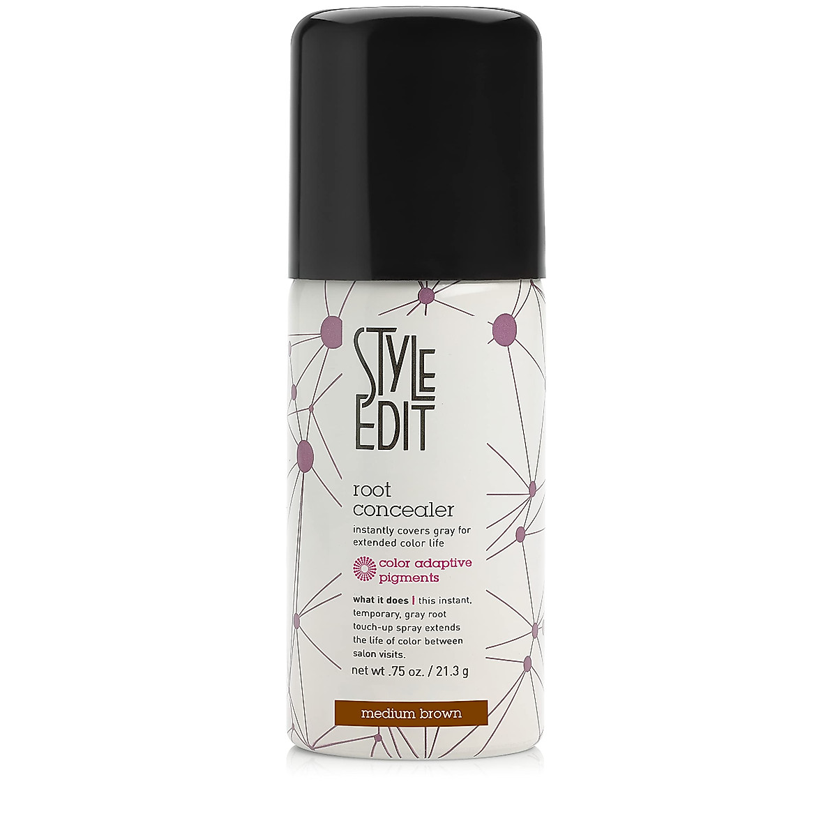 Root Touch Up Spray for Medium Brown Hair by Style Edit | Gray Hair Coverage and Temporary Dye | 0.75 oz Travel Size