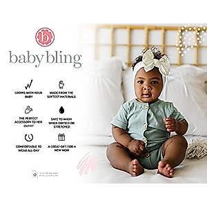 Baby Bling Bows - Newborn to Little Baby Girl Bows, 3PK CLASSIC KNOT Nylon Super Soft Stretchy Toddler Headbands, Perfect Hair Accessories Head Bands for Infant Kids, Made in the USA