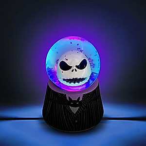 Disney The Nightmare Before Christmas Jack Skellington 3-Inch Mini Light-Up Snow Globe with Swirling Glitter