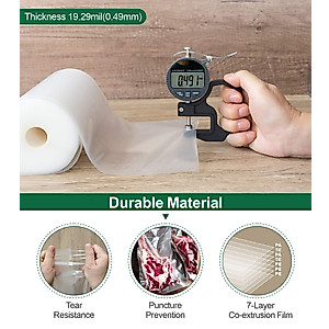 UTILIMATES Vacuum Sealer Bags Rolls Bundle, 11 in 16 ft 3 Rolls and 8 in 50 ft 2 Rolls, BPA-free Puncture Prevention Heavy Duty Vacuum Sealer Bags for Food