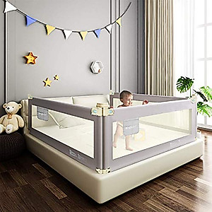 Mingfuxin Extra Long Safety Bed Rails for Toddlers, Vertical Lifting Foldable Bed Guardrail Crib Bed Rails Guard for Kids Twin, Double, Queen & King Size with Dual Lock- Single Side 70"
