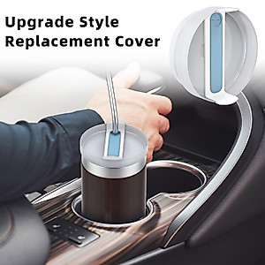 2 Pcs Replacement Tumbler Lid for Stanley 40 oz Cup, Dustproof Spill Proof Splash Resistant Tumbler Covers for Stanley and More Coffee Mugs (White)