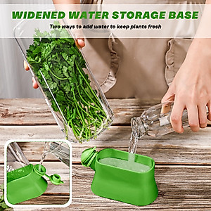 Baderke 2 Pieces Herb Saver for Refrigerator Herb Keeper Herb Storage Containers Herb Saver Pod for Cilantro, Parsley, Asparagus, Keeps Vegetables for 2-3 Weeks (Green)