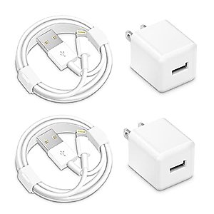 BRASAG iPhone Charger [MFi Certified] USB Wall Charger Travel Plug with 6ft Charging Cord 2-Pack USB to Lightning Cable Fast Charging for iPhone 14/13/12/11/SE/XR/8/8Plus/7/6/5/SE