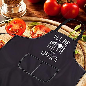 CENWA I'll Be In My Office Funny Office Apron Chef Kitchen Apron Smoking Cooking Grilling BBQ Office Chef Funny Gift Apron (Be In My Office apron)