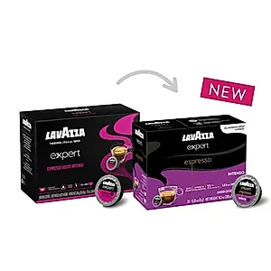 Lavazza Expert Espresso Intenso Coffee Capsules, Intense, Dark Roast, Arabica and Robusta, notes of dried fruit, Intensity 11 out 13, Espresso Preparation, Blended and Roasted in Italy, (36 Capsules)