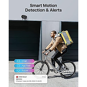 ZOSI 1080P Home Security Camera System, H.265+ 8CH 5MP Lite CCTV DVR Recorder with 1TB HDD and 4 x 1080P Weatherproof Surveillance Bullet Camera Outdoor Indoor, 80ft Night Vision, Motion Alerts